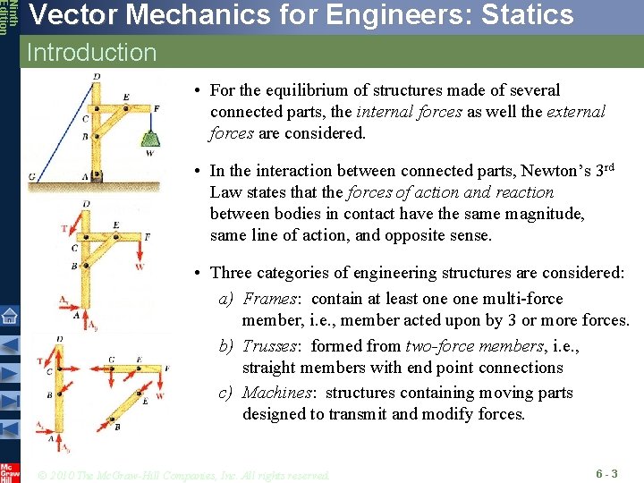 Ninth Edition CHAPTER 6 VECTOR MECHANICS FOR ENGINEERS