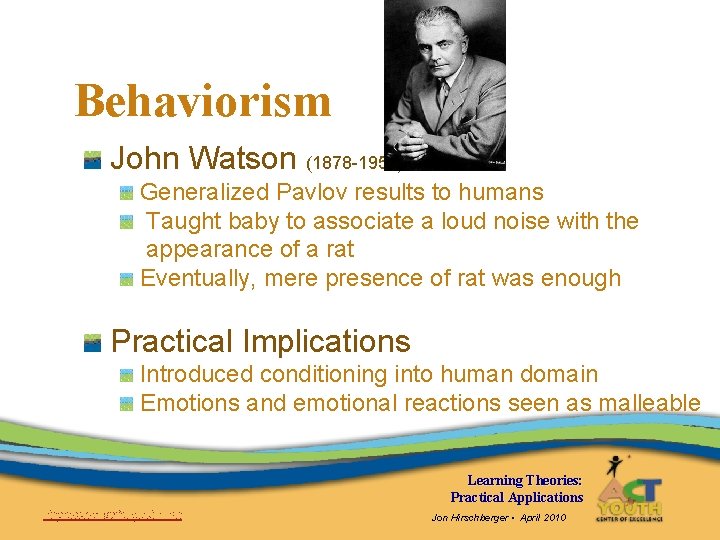 Learning Theories Practical Applications Jon Hirschberger Cornell ...