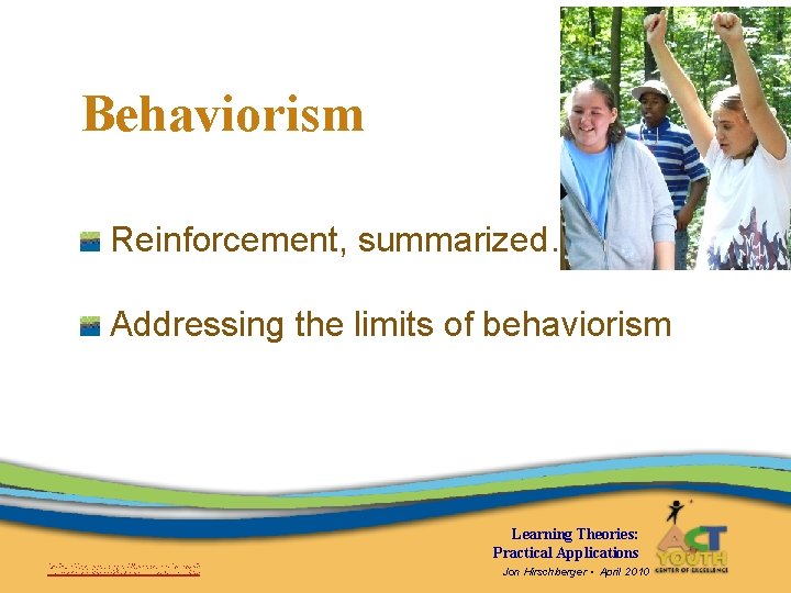 Learning Theories Practical Applications Jon Hirschberger Cornell ...