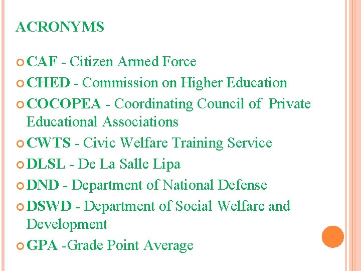 SUSTAINING THE TRILOGY OF PHILIPPINE EDUCATION THROUGH CURRICULUM