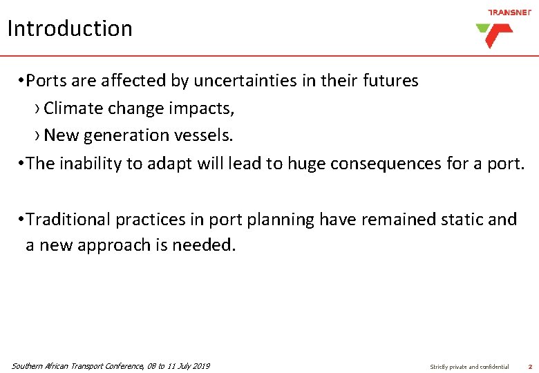 COPE LEVELS IN MODERN PORTS A Case Study