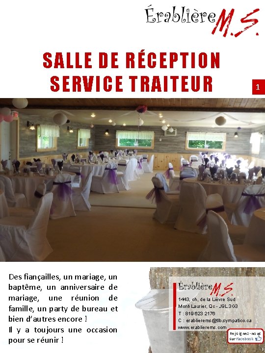 SALLE DE RCEPTION SERVICE TRAITEUR Des fianailles un