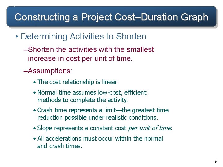 CHAPTER NINE Reducing Project Duration Mc GrawHillIrwin Copyright