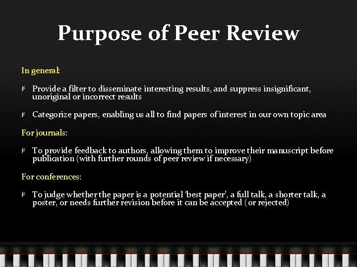 Peer Review How to do it and how