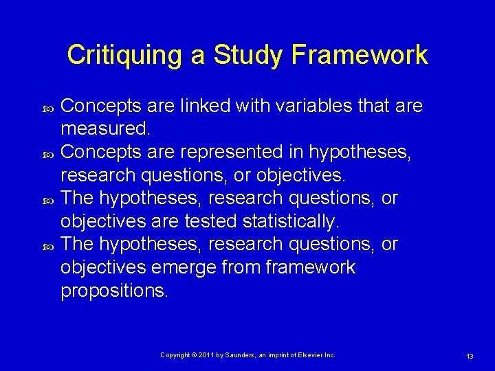 Chapter 7 Understanding Theory and Research Frameworks Copyright
