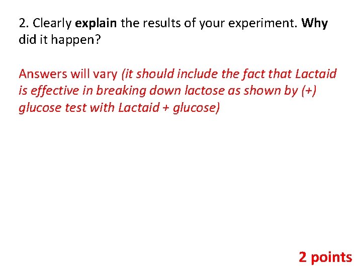 GRADING RUBRIC Lab A Study of Lactose Intolerance