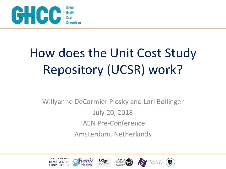 How does the Unit Cost Study Repository UCSR