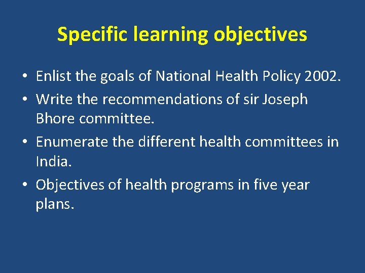 Health Planning in India Dr Abhay Nirgude Professor