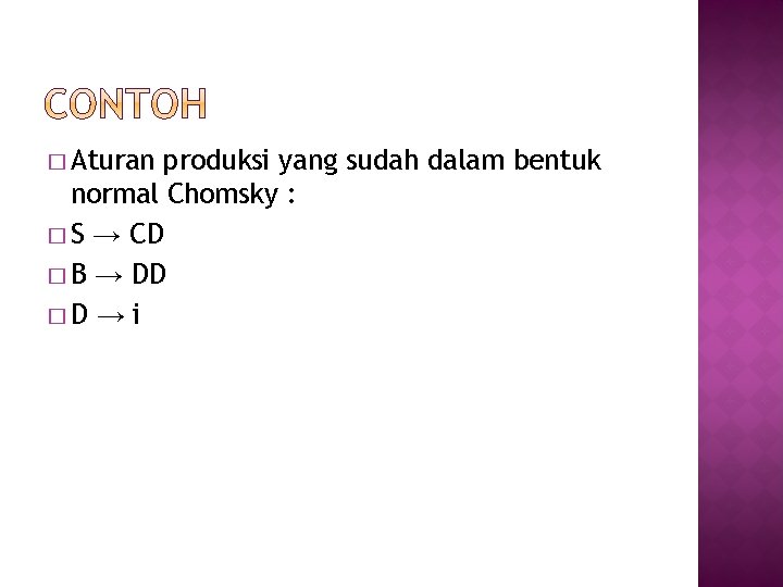 YANI Bentuk Normal Chomsky Chomsky Normal Form CNF
