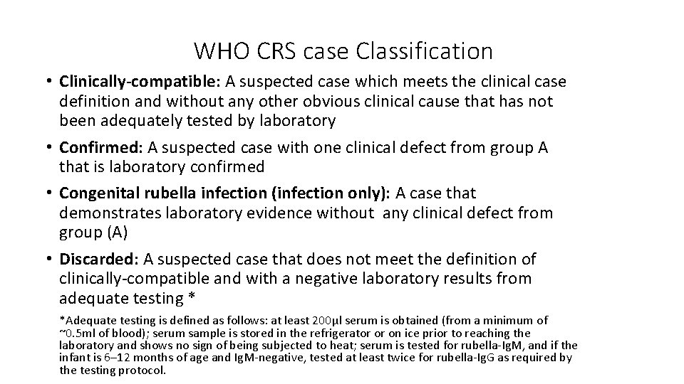 CRS Burden Estimates Susan Reef MD and Joseph