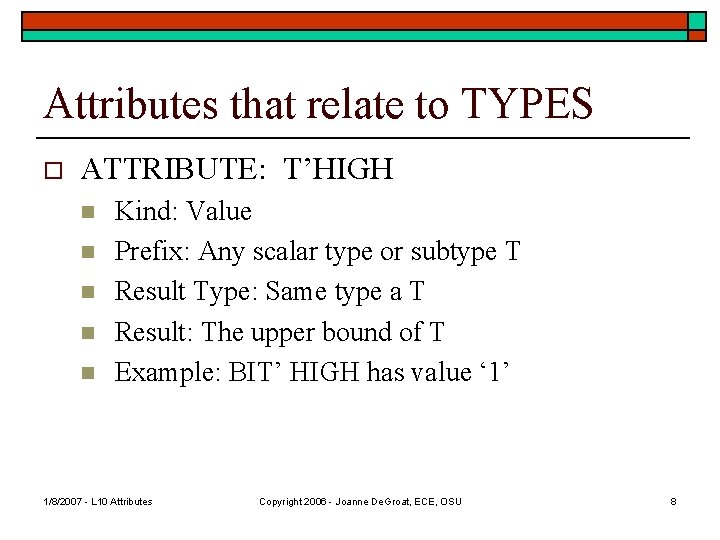 Language Attributes and Package Standard A very useful