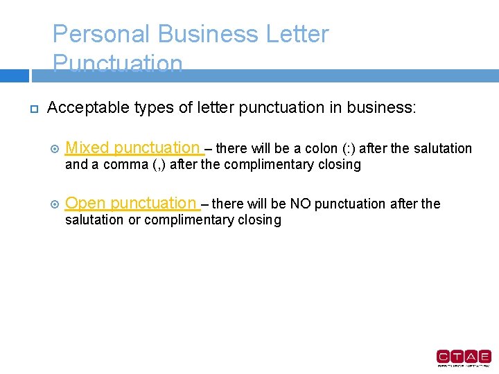 BUSINESS LETTERS Mrs Holts IBT Class Leadership Management