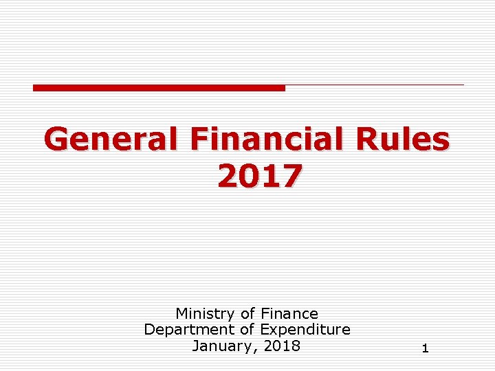 General Financial Rules 2017 Ministry of Finance Department
