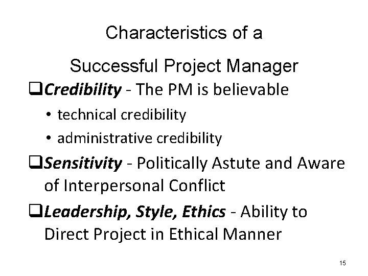 Project Management Chapter Two The Many Tasks of