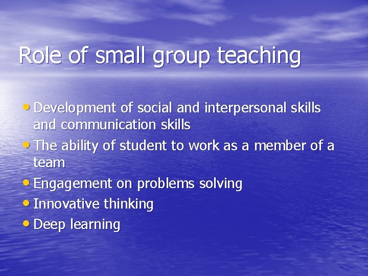 Facilitating Learning Part II By Dr Malik Zaben