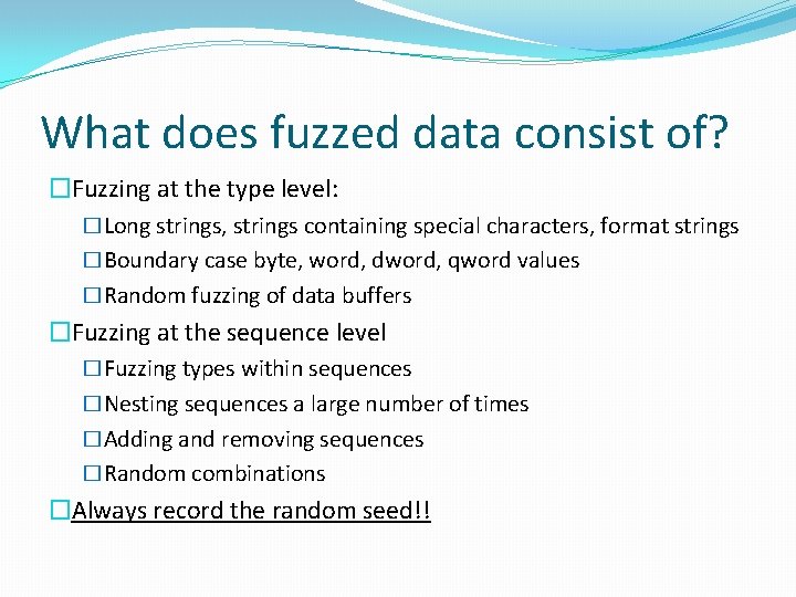 Fuzzing for Security Flaws John Heasman Stanford University