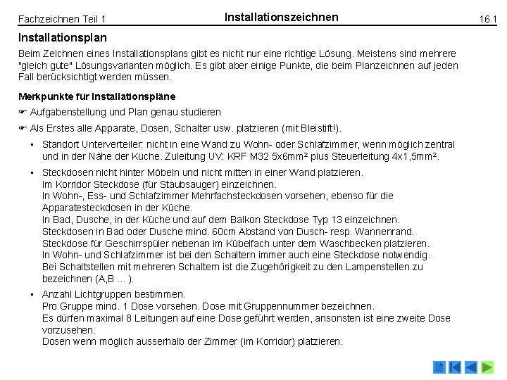 Installationsplan A Merkpunkte fr Installationsplne 16 1 ...