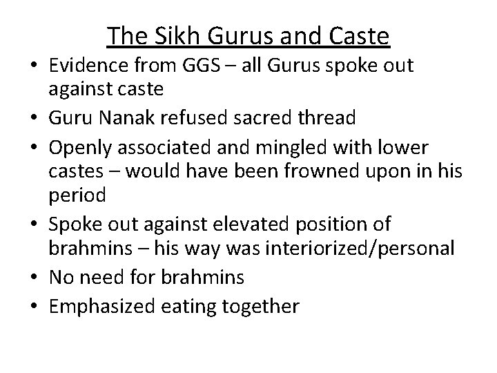 Sikhs and Caste The Caste System Sensitive issue