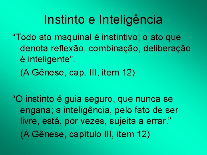 O que instinto Livro A Gnese captulo III