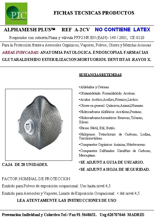 FICHAS TECNICAS PRODUCTOS ALPHAMESH PLUS REF A2 CV