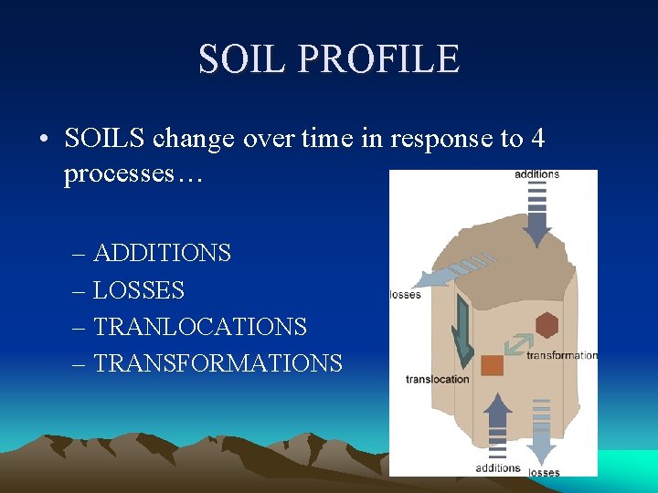 SOIL ORIGIN and DEVELOPMENT SOILS are a SLOWLY