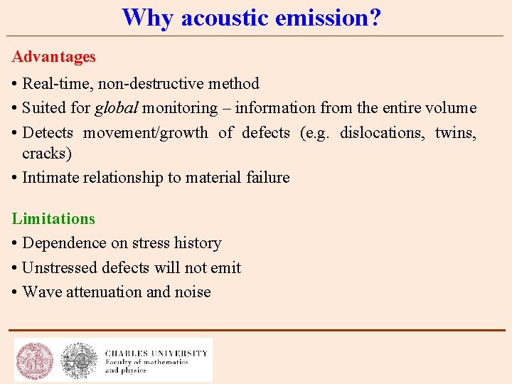 Acoustic emission as physical phenomenon basic knowledge physical