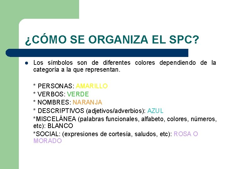 SMBOLOS PICTOGRFICOS PARA LA COMUNICACIN SPC QU ES