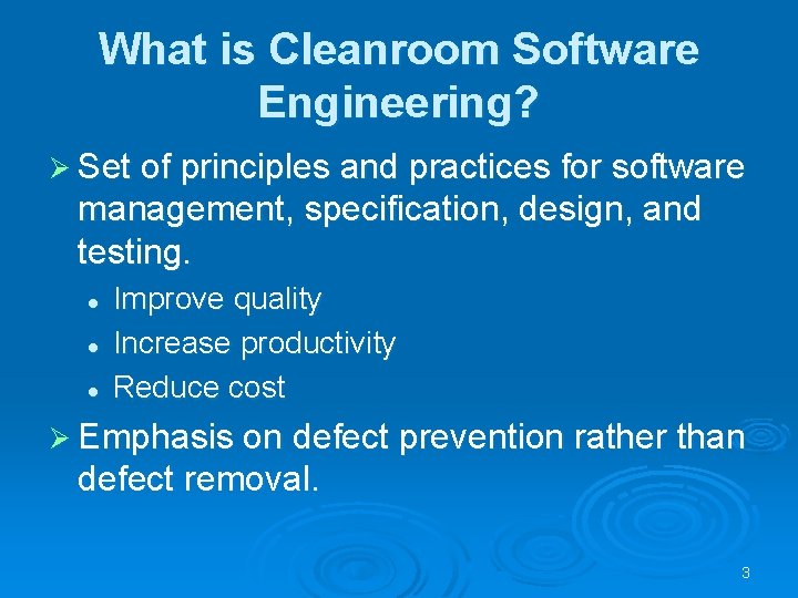 CLEANROOM SOFTWARE ENGINEERING By Elliott E Harrington 1