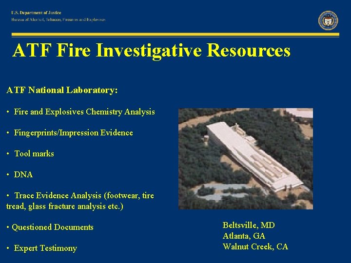 ATF Fire Investigation ATF Fire Investigative Resources Special