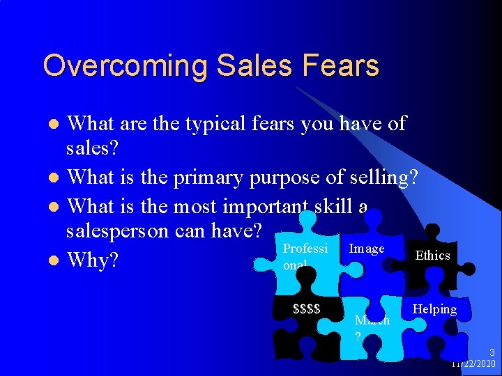 Professional Selling INTRODUCTION TO SALES AND THE BASIC