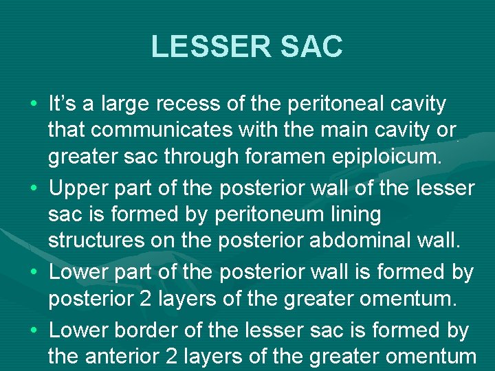 PERITONEAL SPACES AND RECESSES BY DR A PERVEZ