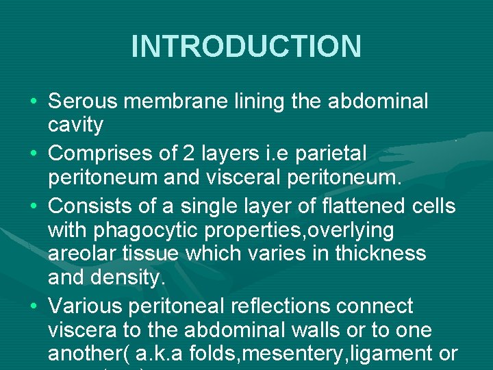 PERITONEAL SPACES AND RECESSES BY DR A PERVEZ
