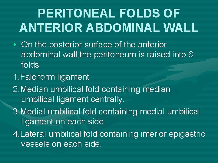 PERITONEAL SPACES AND RECESSES BY DR A PERVEZ