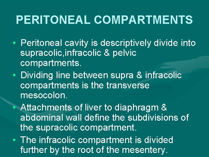 PERITONEAL SPACES AND RECESSES BY DR A PERVEZ