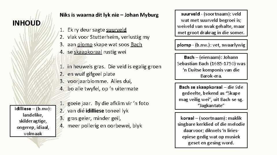 Niks is waarna dit lyk nie Johan Myburgh