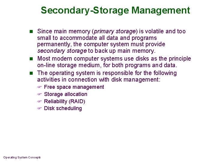 Chapter 3 OperatingSystem Structures n System Components n
