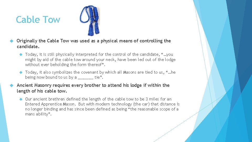 Significance of Symbolism in Freemasonry WELCOME LODGE NO