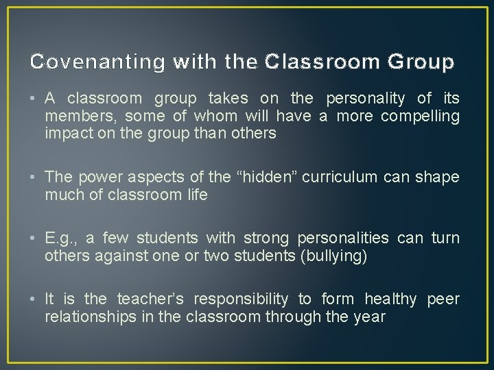 Classroom Management A Covenant Approach Dr Marc Snyder