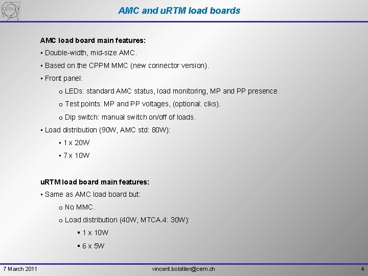 AMC and u RTM load boards Introduction Main