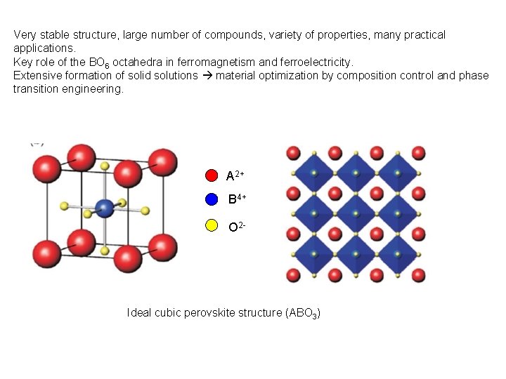 Perovskites crystal structure important compounds and properties Very