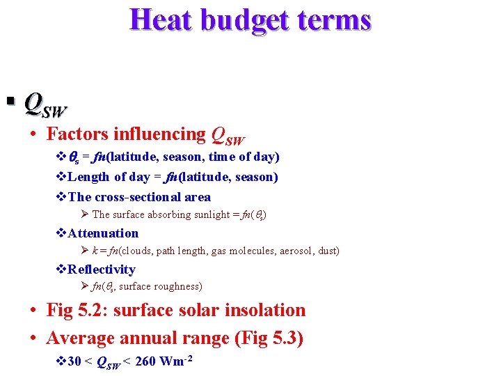 Chapter 5 The Ocean Heat Budget Physical oceanography