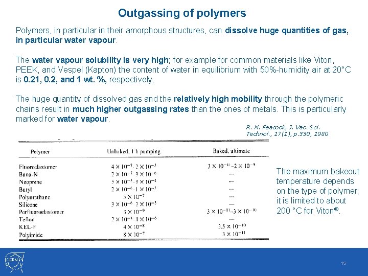 Materials and Properties IV Outgassing Paolo Chiggiato Gas