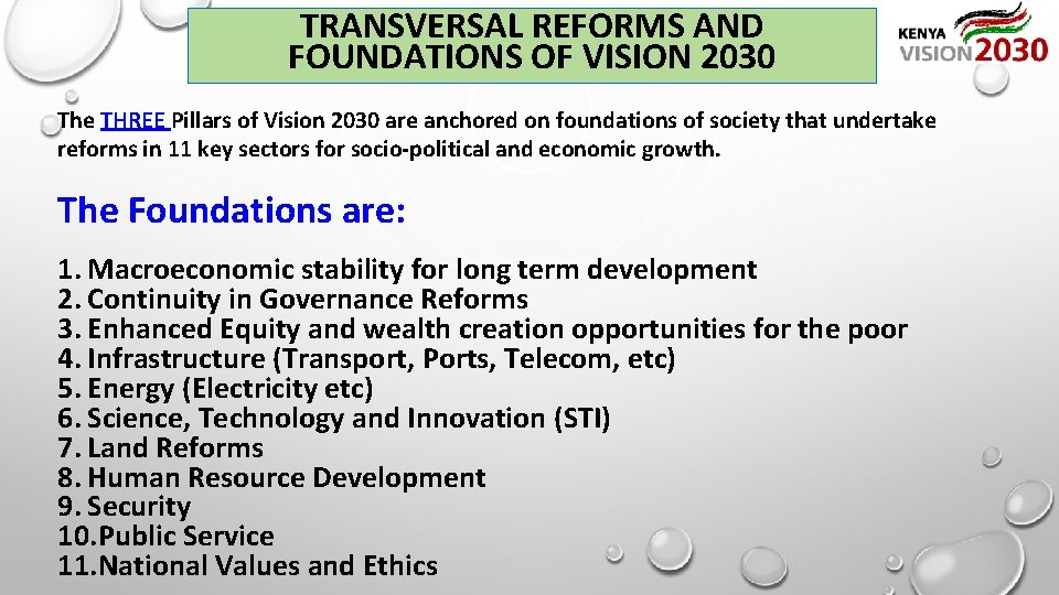 EXPERIENCES ON LINKAGES BETWEEN NATIONAL PLANNING FRAMEWORK AND