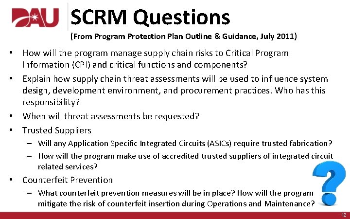 Supply Chain Risk Management SCRM Changing the Program