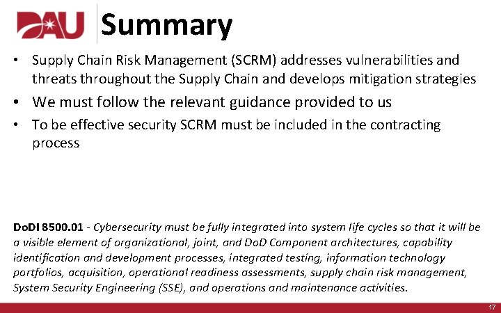 Supply Chain Risk Management SCRM Changing the Program