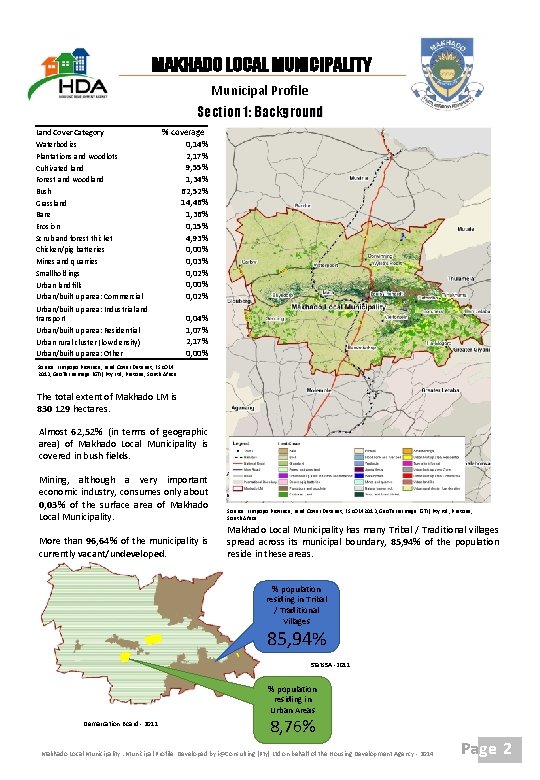 MAKHADO LOCAL MUNICIPALITY Municipal Profile introduction The Housing