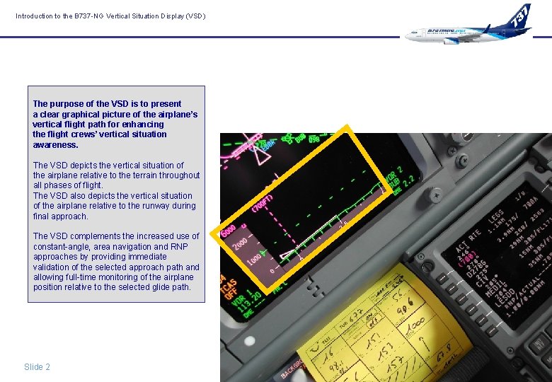 Introduction to the B 737 NG Vertical Situation