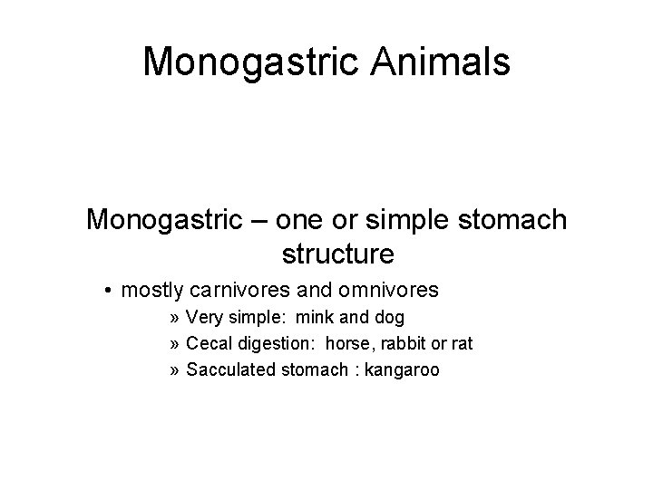 Digestive System of Animals Animal Science Frameworks Presentation