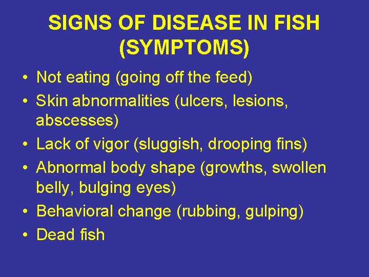 DISEASE PEST MANAGEMENT objectives Explain aquaculture diseases and