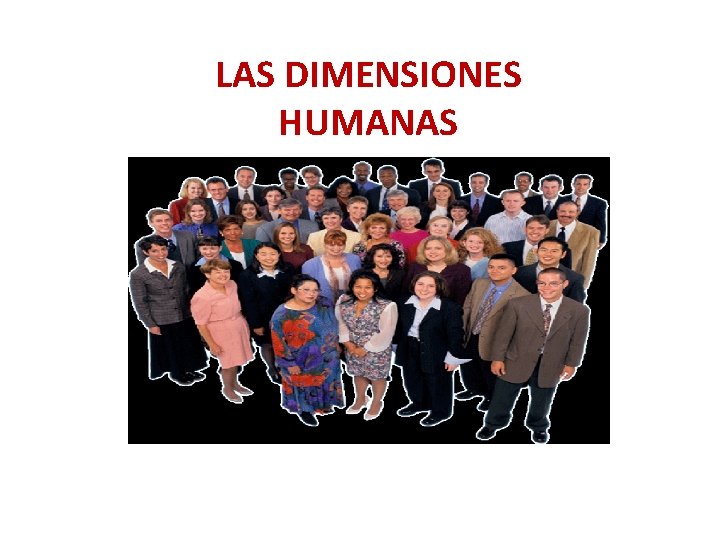 LAS DIMENSIONES HUMANAS DEFINICIN Las dimensiones humanas son